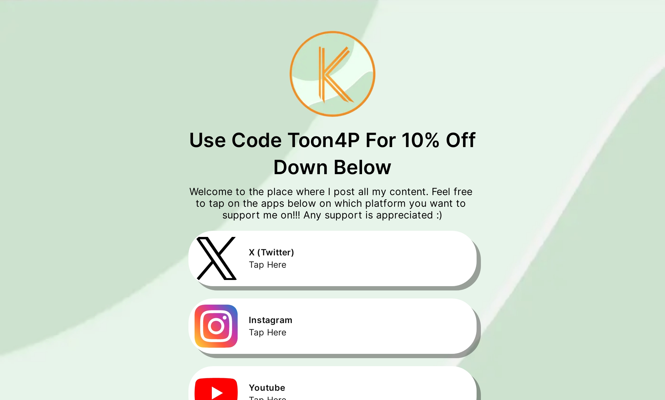 Use Code Toon4P For 10% Off Down Below's Flowpage