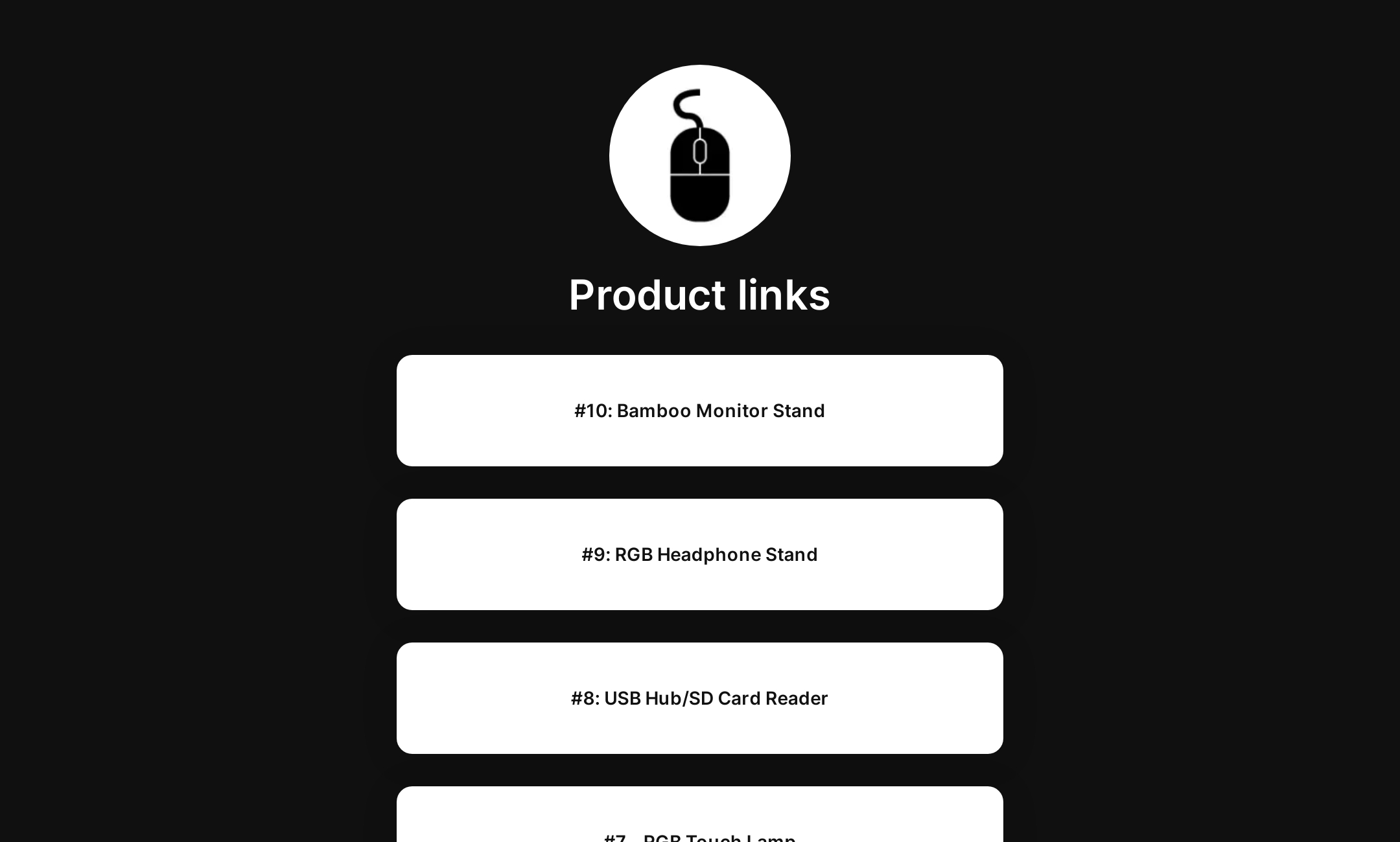 Product links' Flowpage