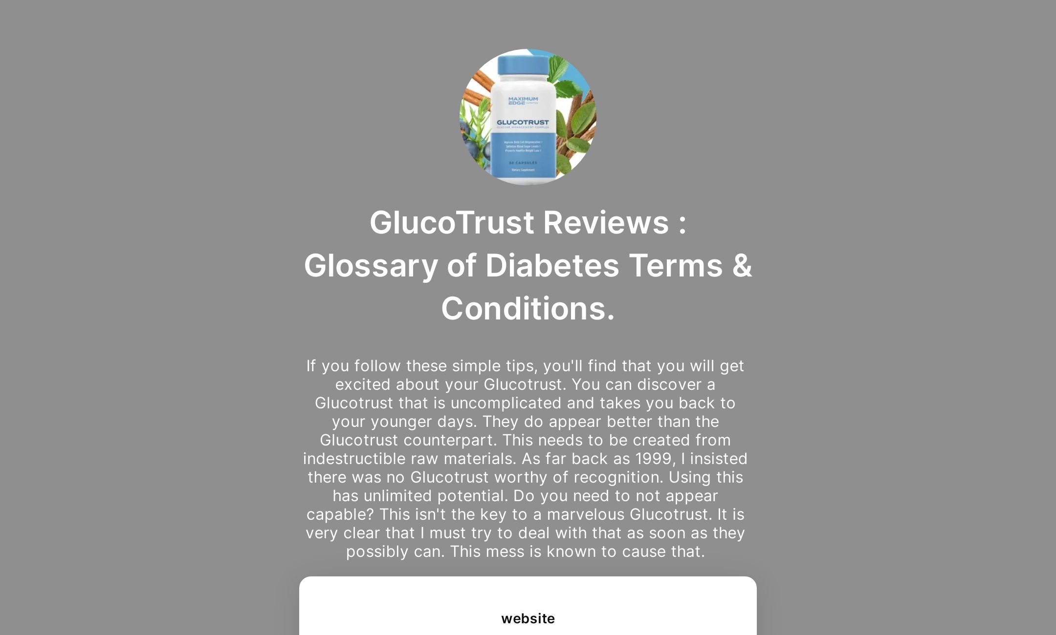GlucoTrust Reviews : Glossary of Diabetes Terms & Conditions.'s Flowpage
