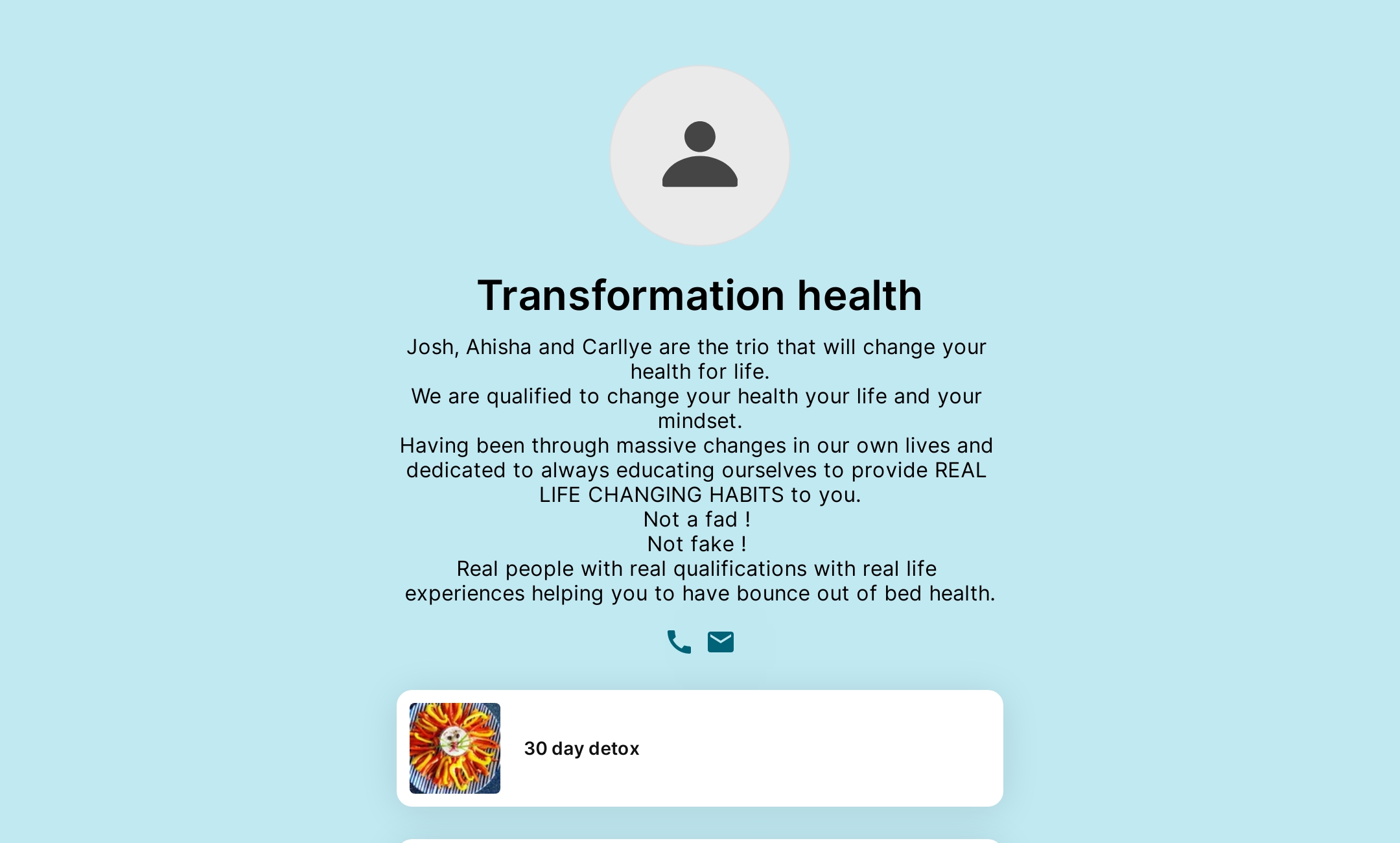 Transformation health 's Flowpage