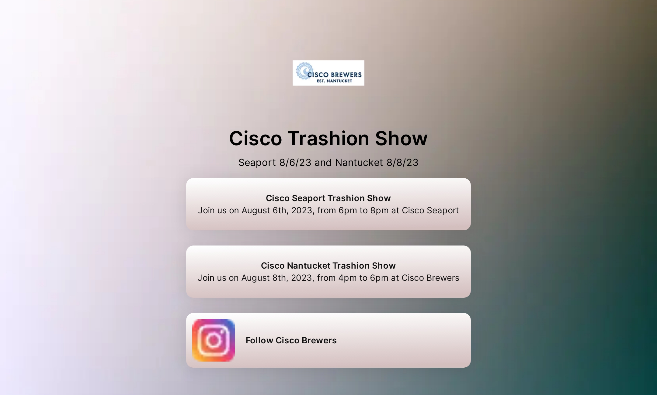 Cisco Trashion Show's Flowpage