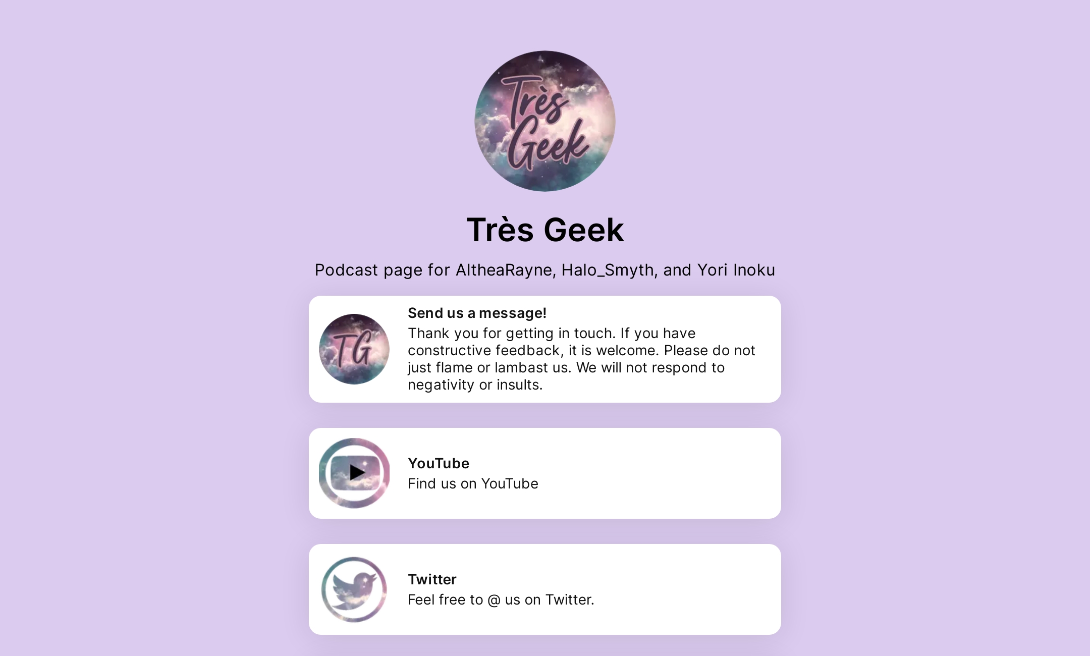 Très Geek's Flowpage