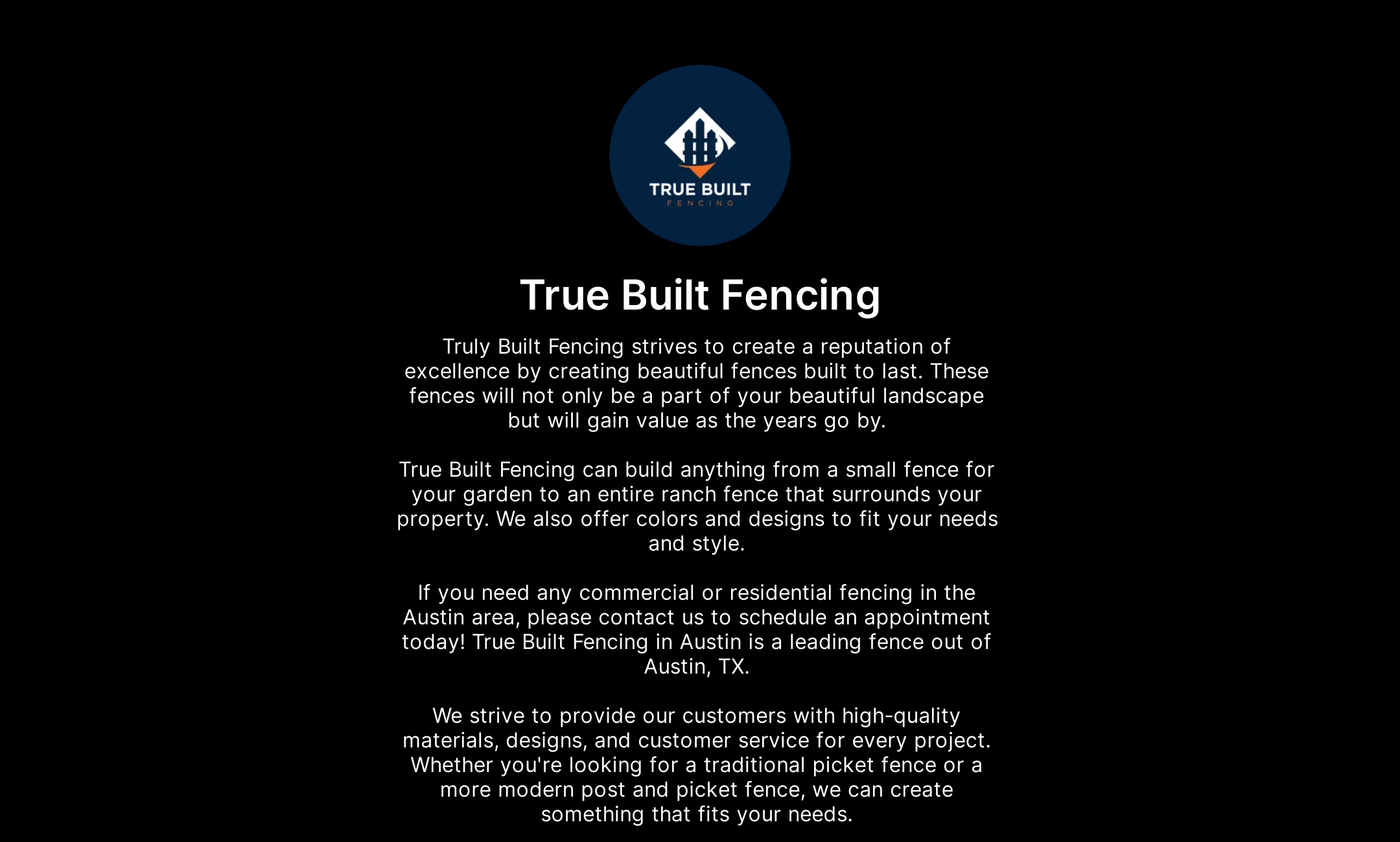 True Built Fencing's Flowpage