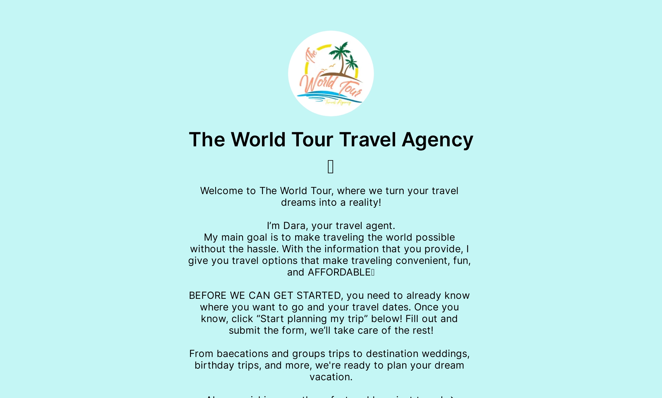 The World Tour Travel Agency🌴's Flowpage
