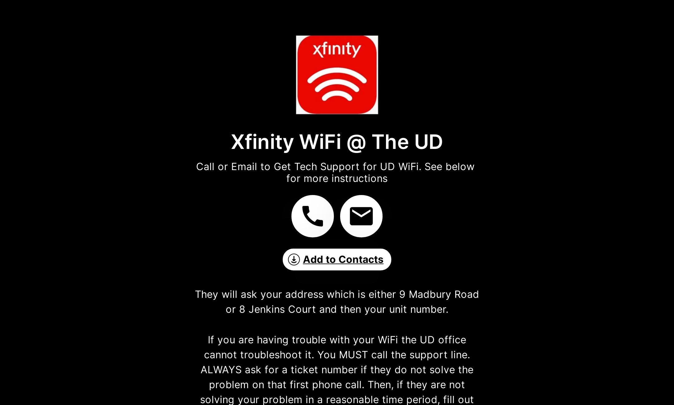 Xfinity WiFi @ The UD's Flowpage