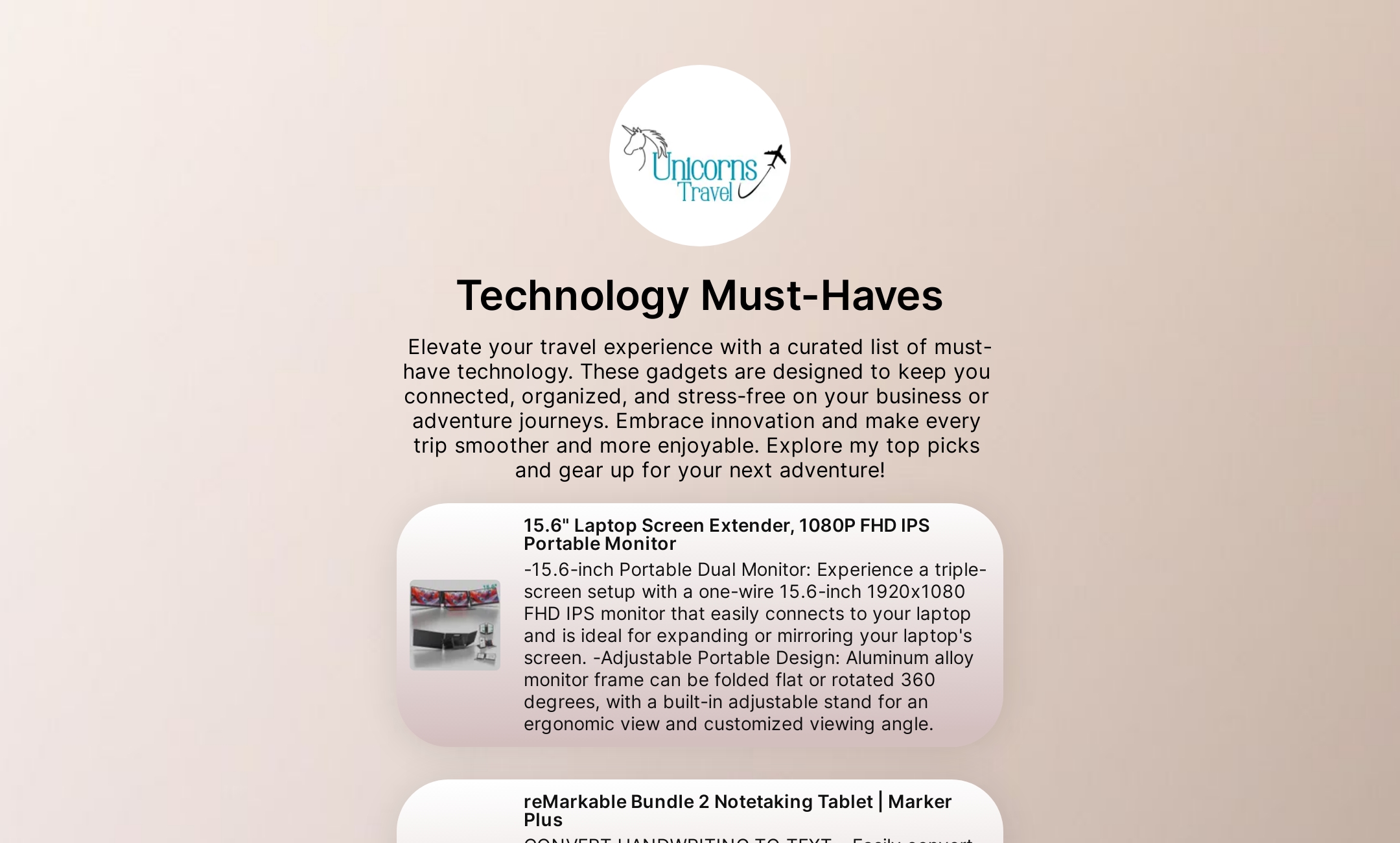 Technology Must-Haves' Flowpage