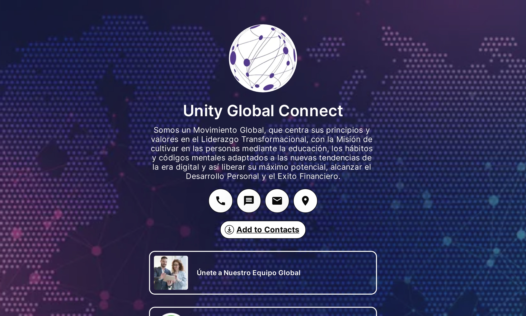 Unity Global Connect's Flowpage