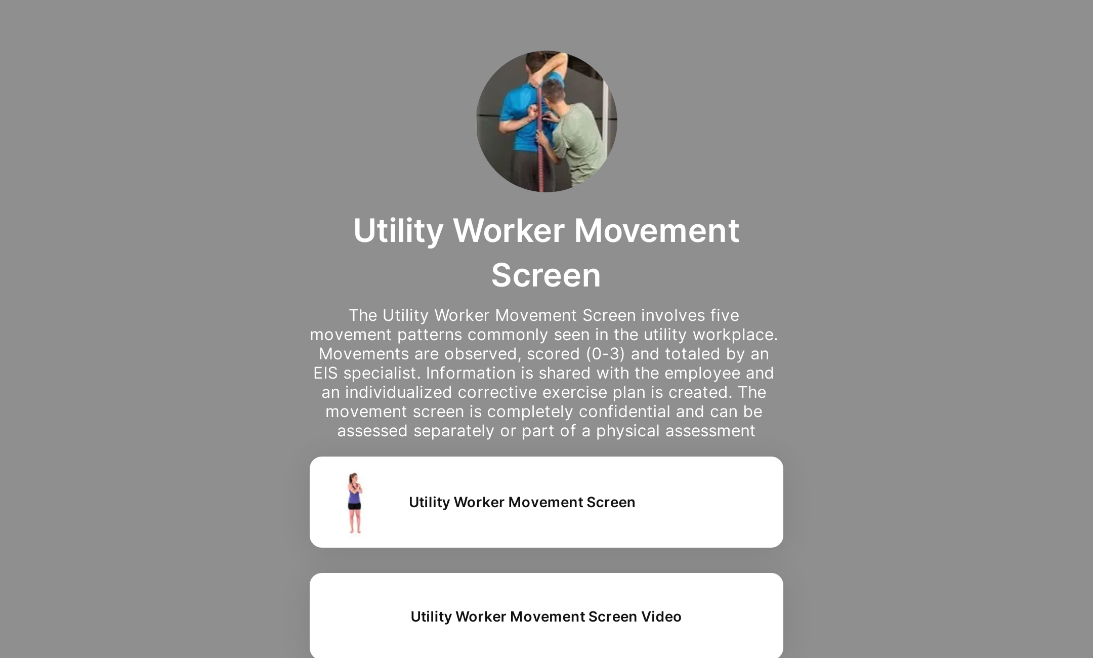 Utility Worker Movement Screen's Flowpage