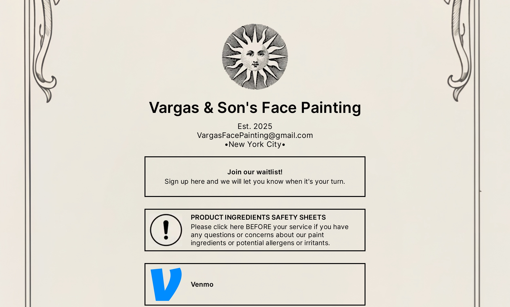 Vargas & Son's Face Painting's Flowpage