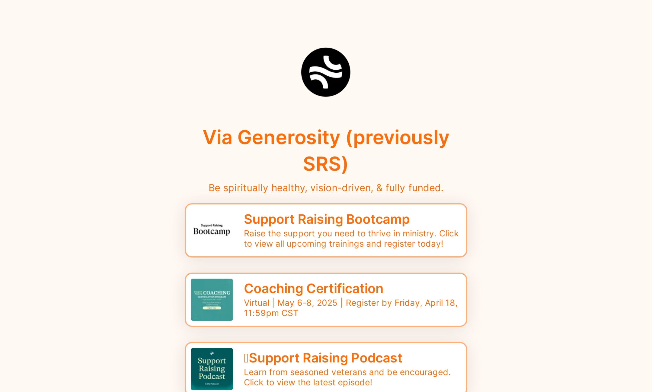 Via Generosity (previously SRS)'s Flowpage