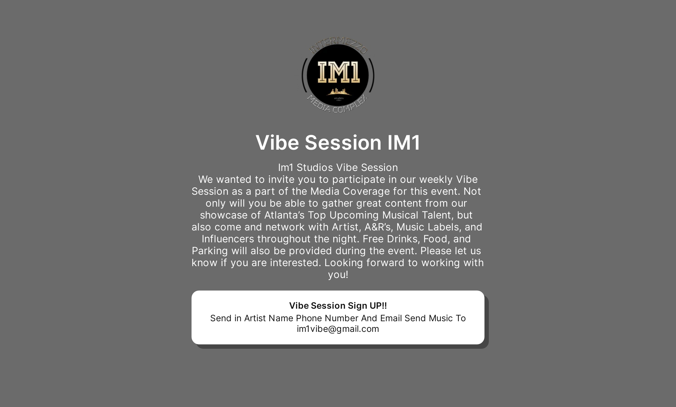 Vibe Session IM1's Flowpage