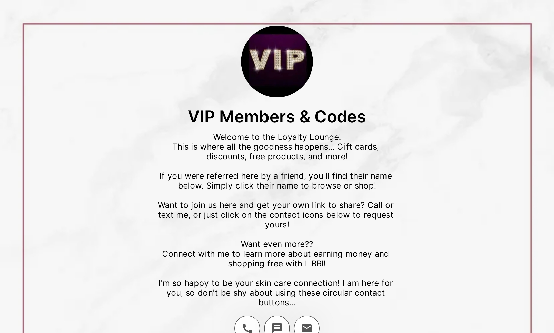 VIP Members & Codes' Flowpage
