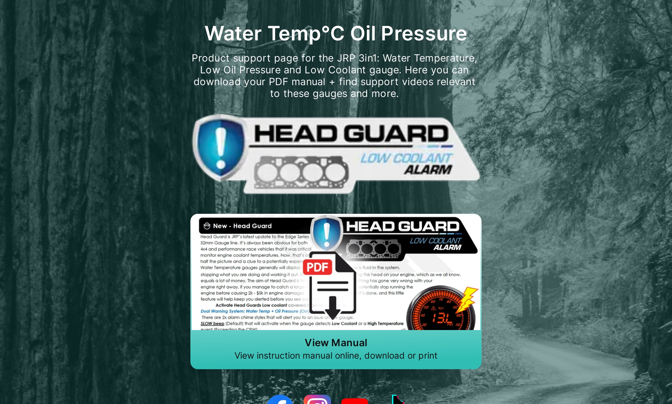 JRP Edge v1.5 52mm Gauge Support : Water : Oil : IAT Manuals