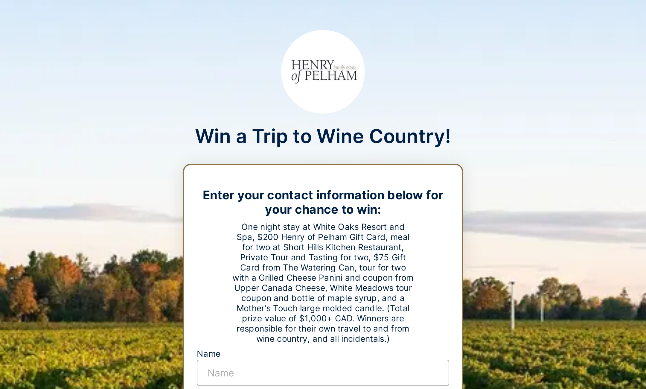 Win a Trip to Wine Country!'s Flowpage
