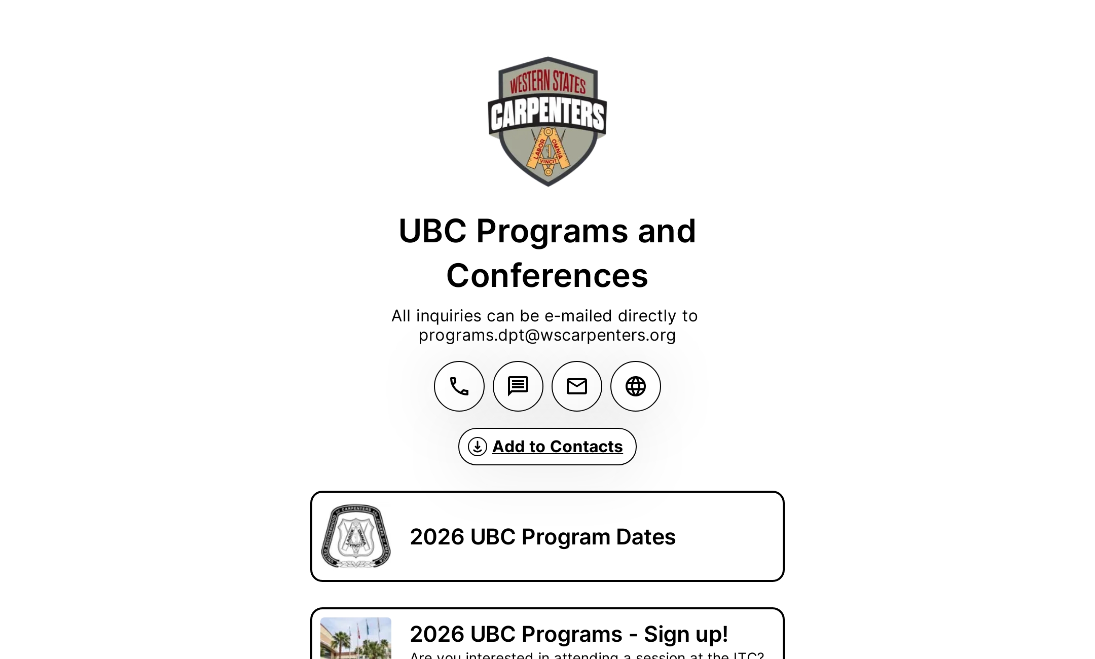 UBC Programs and Conferences' Flowpage