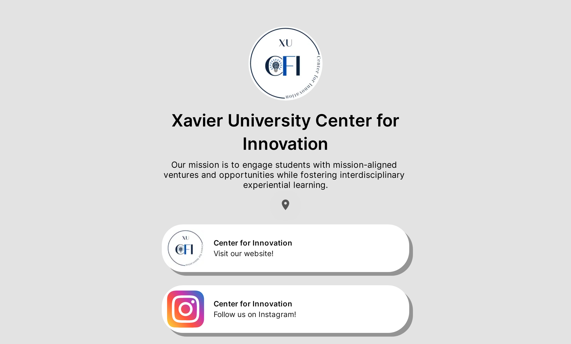 Xavier University Center for Innovation's Flowpage