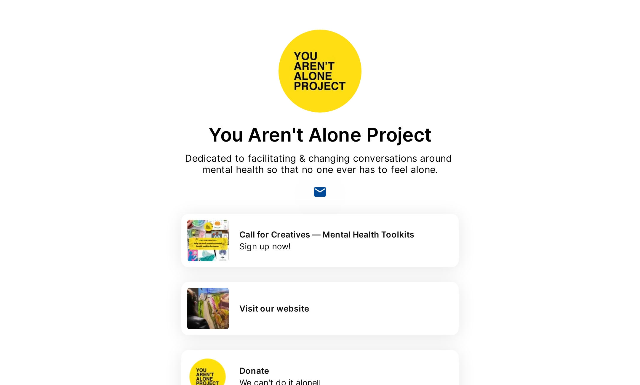 You Aren't Alone Project's Flowpage