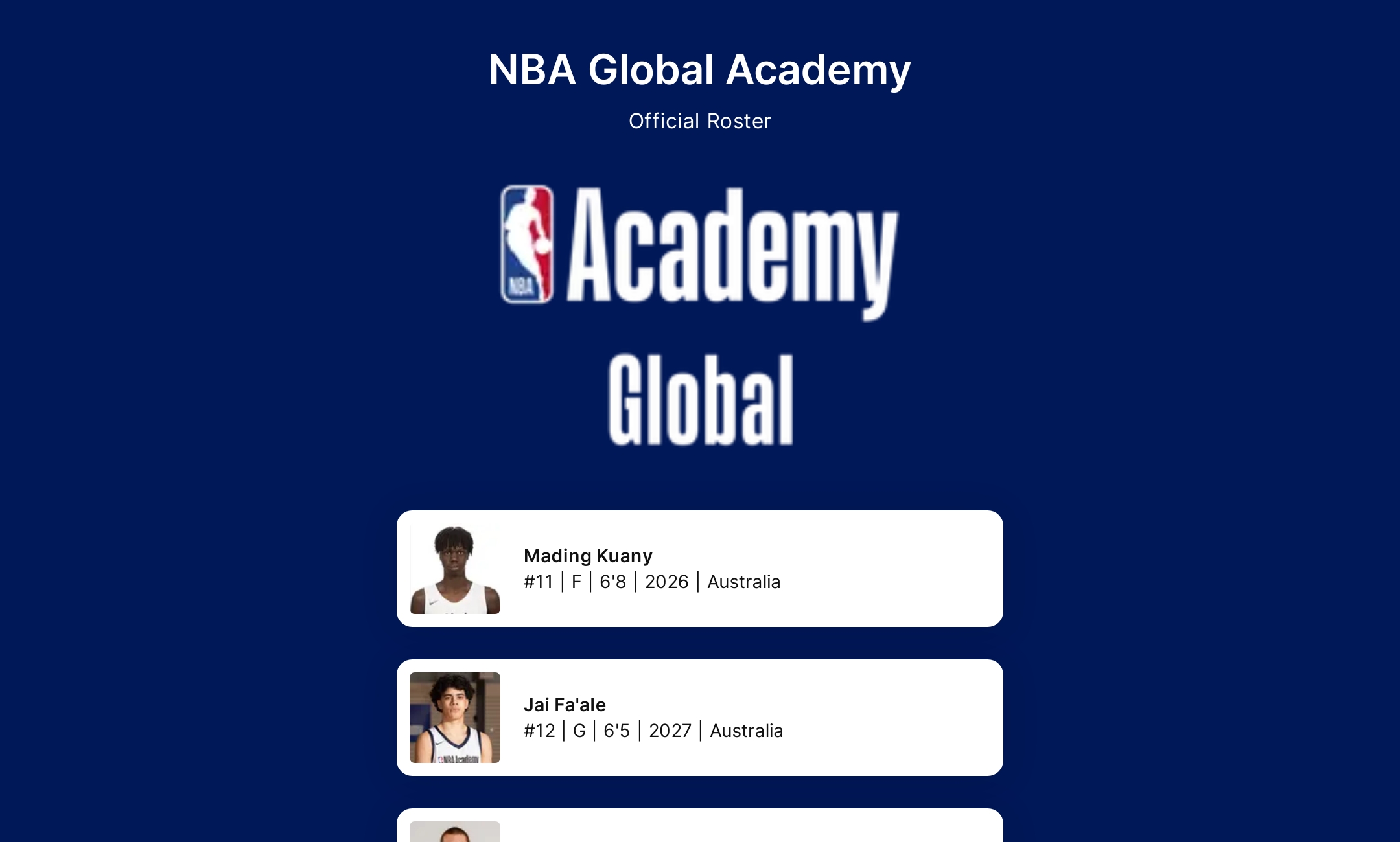 NBA Global Academy's Flowpage