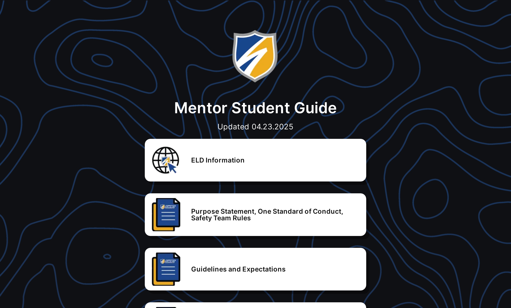 Mentor Student Guide's Flowpage