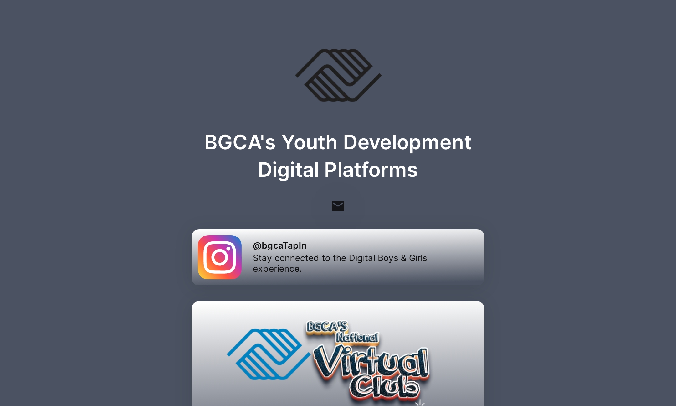 BGCA's Youth Development Digital Platforms' Flowpage
