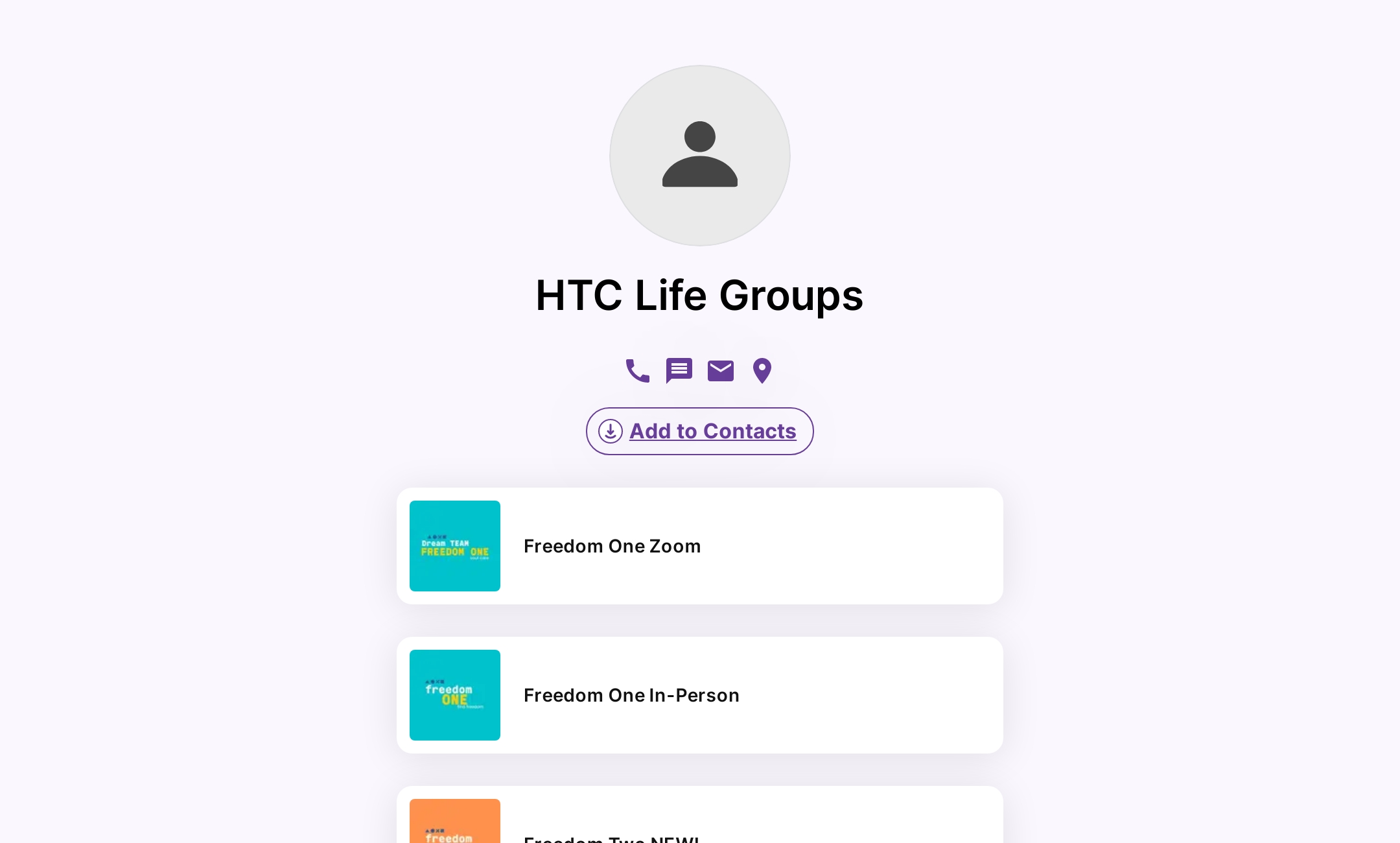 HTC Life Groups' Flowpage